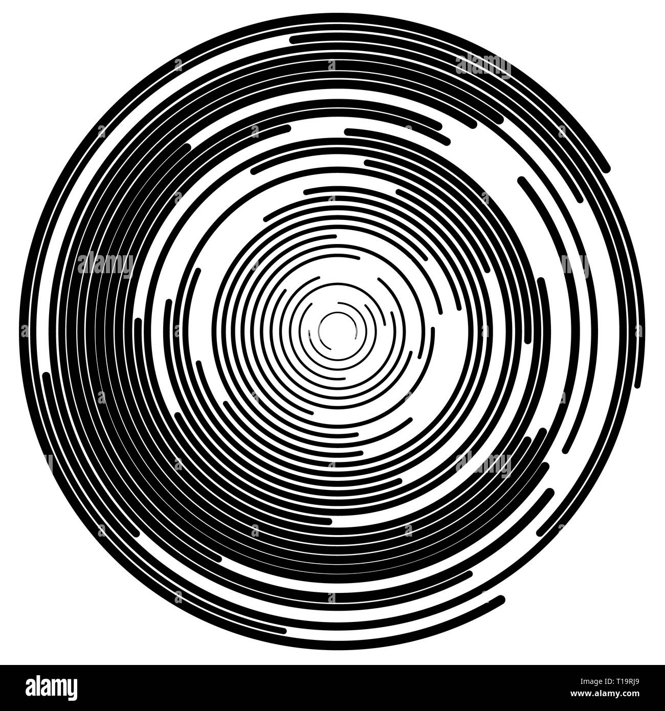 Concentric segments of circles, random lines following a circle path ...