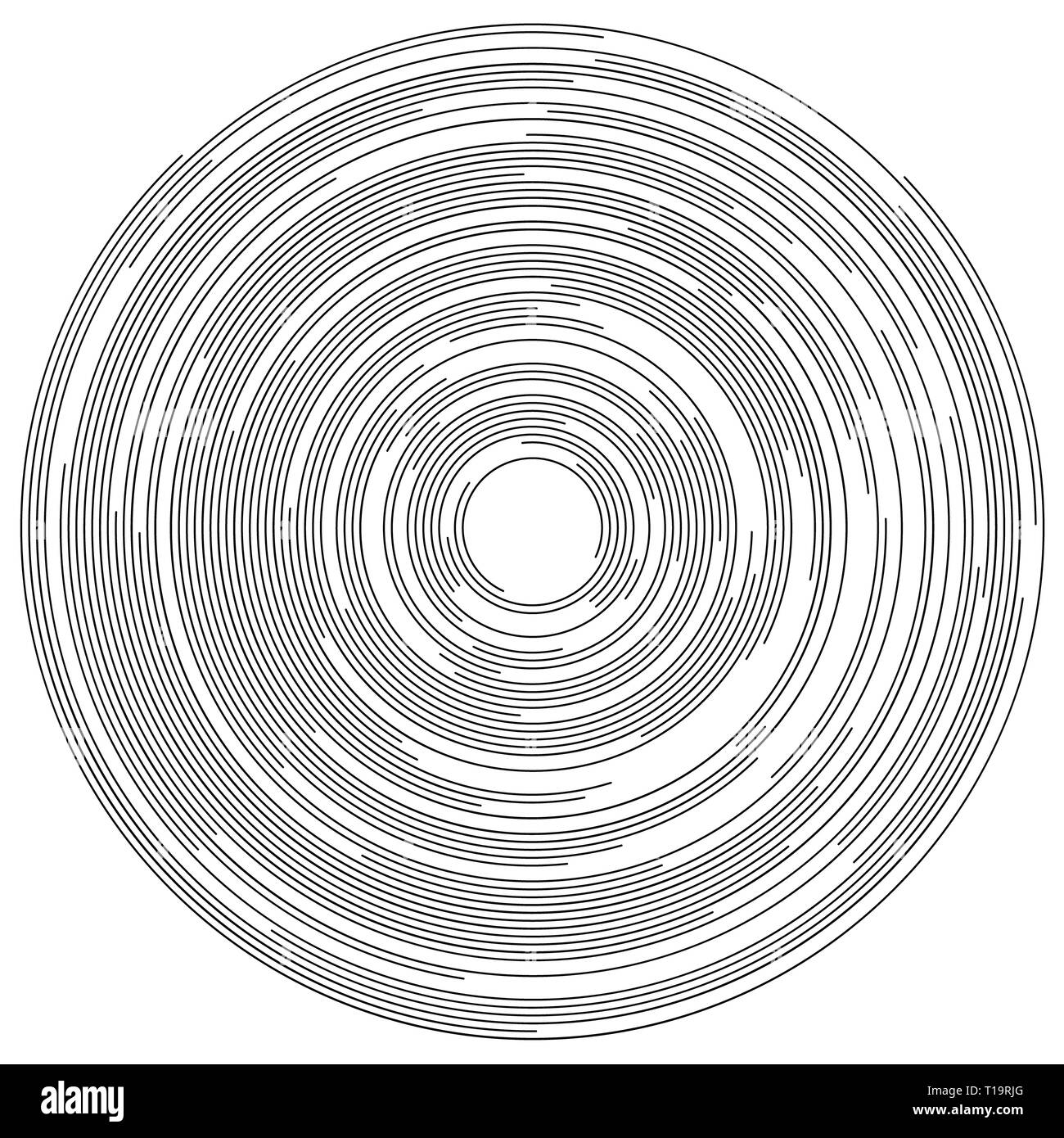 Concentric segments of circles, random lines following a circle path ...