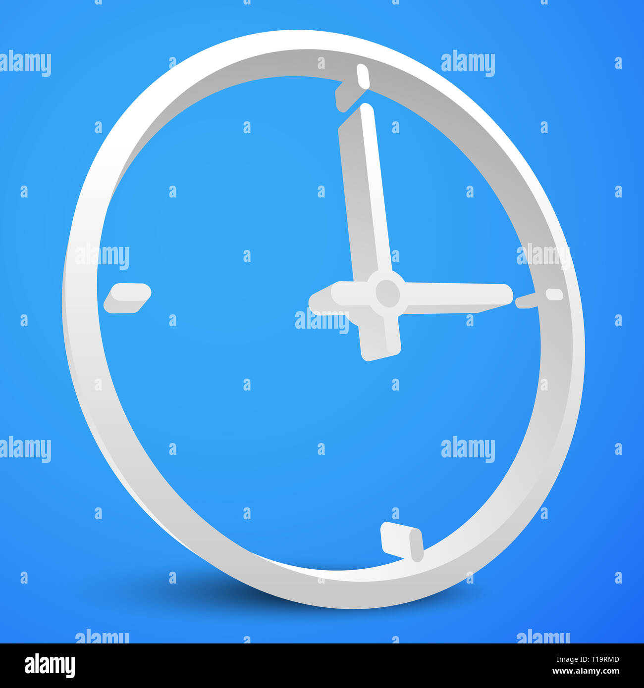 Clock icon with minute, hour pointer. vector Stock Photo - Alamy