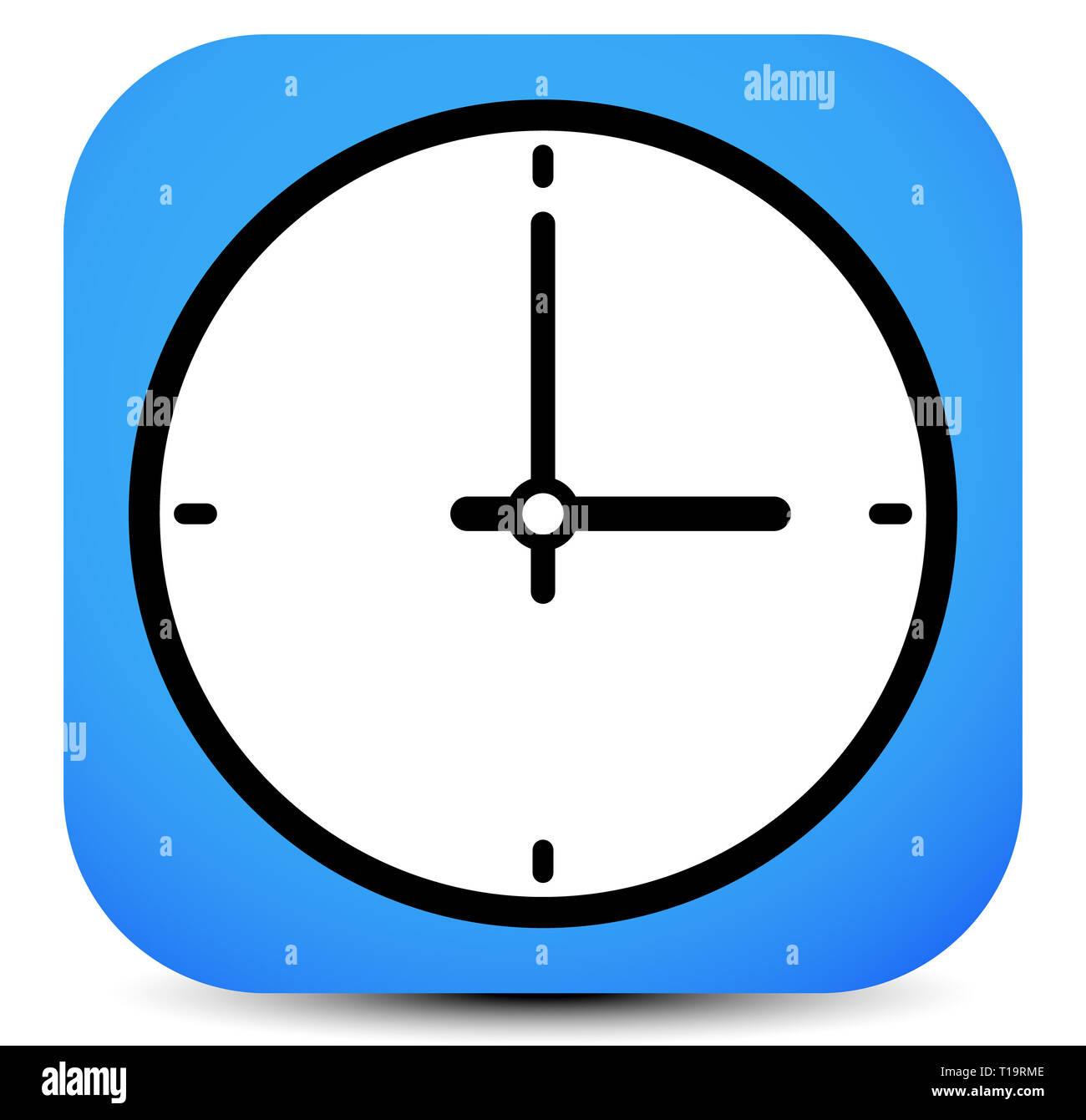 Clock icon with minute, hour pointer. vector Stock Photo - Alamy