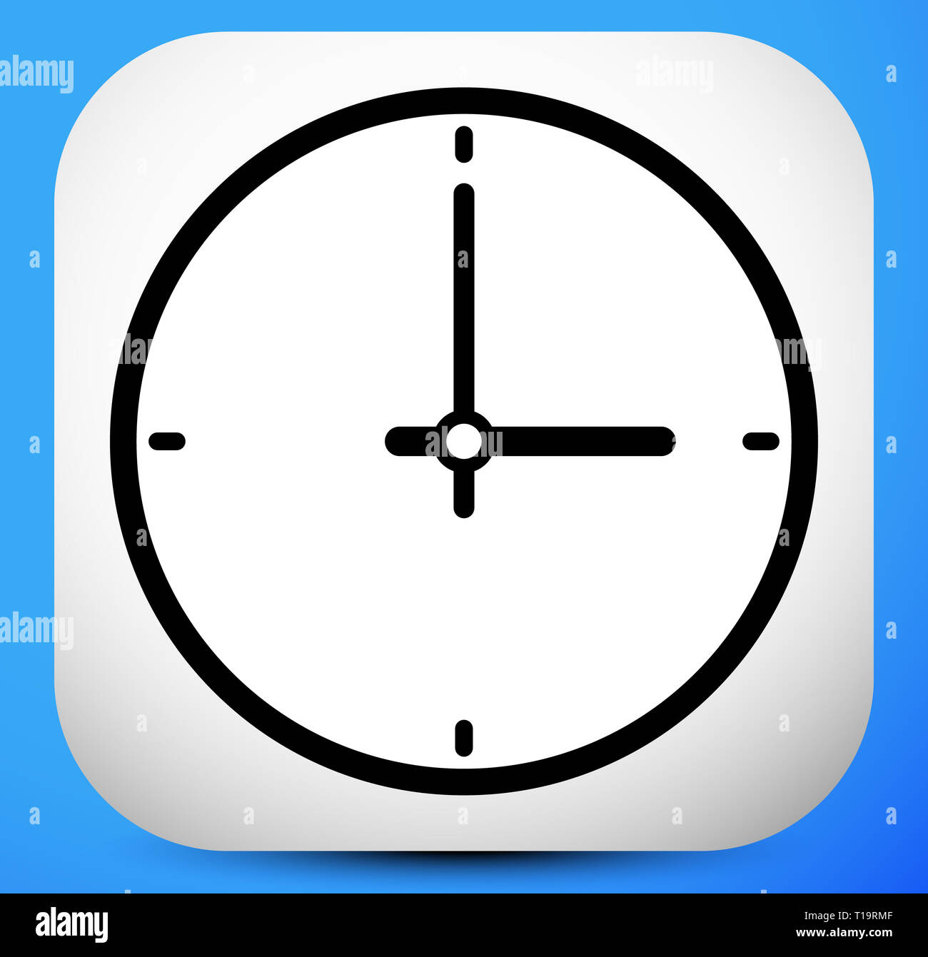 Clock icon with minute, hour pointer. vector Stock Photo - Alamy