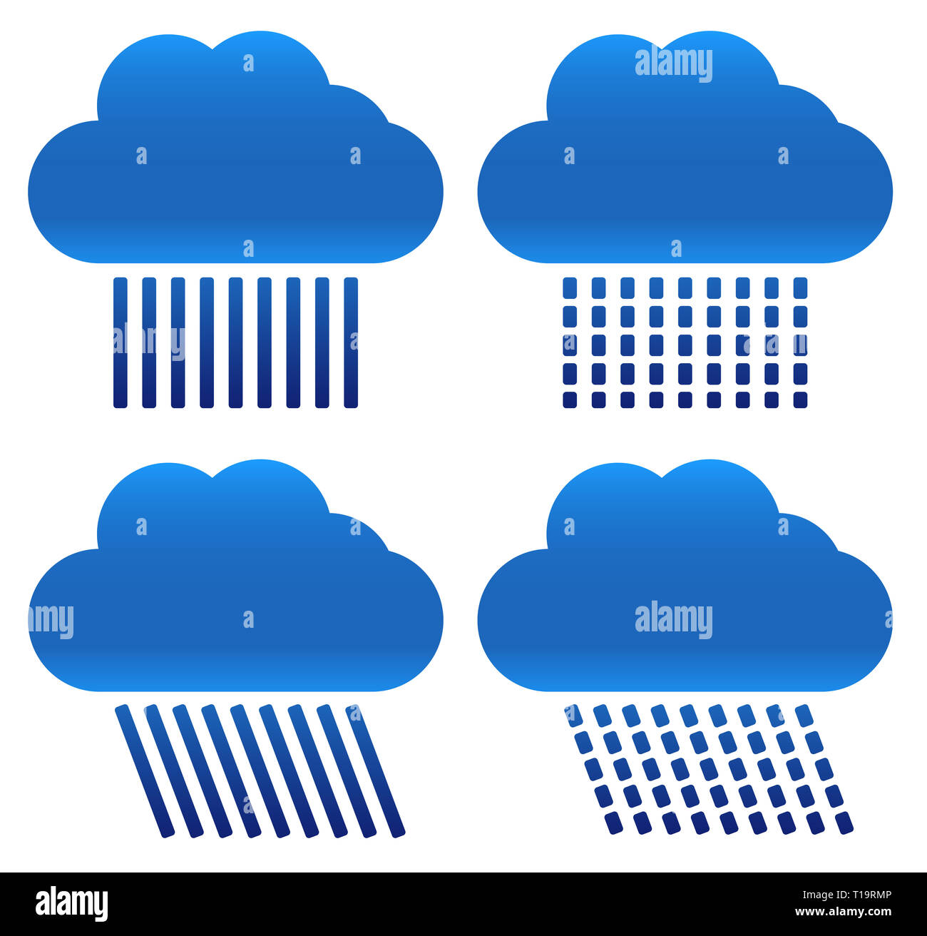 Eps 10 Vector Illustration of Different Raincloud Symbols Stock Photo ...