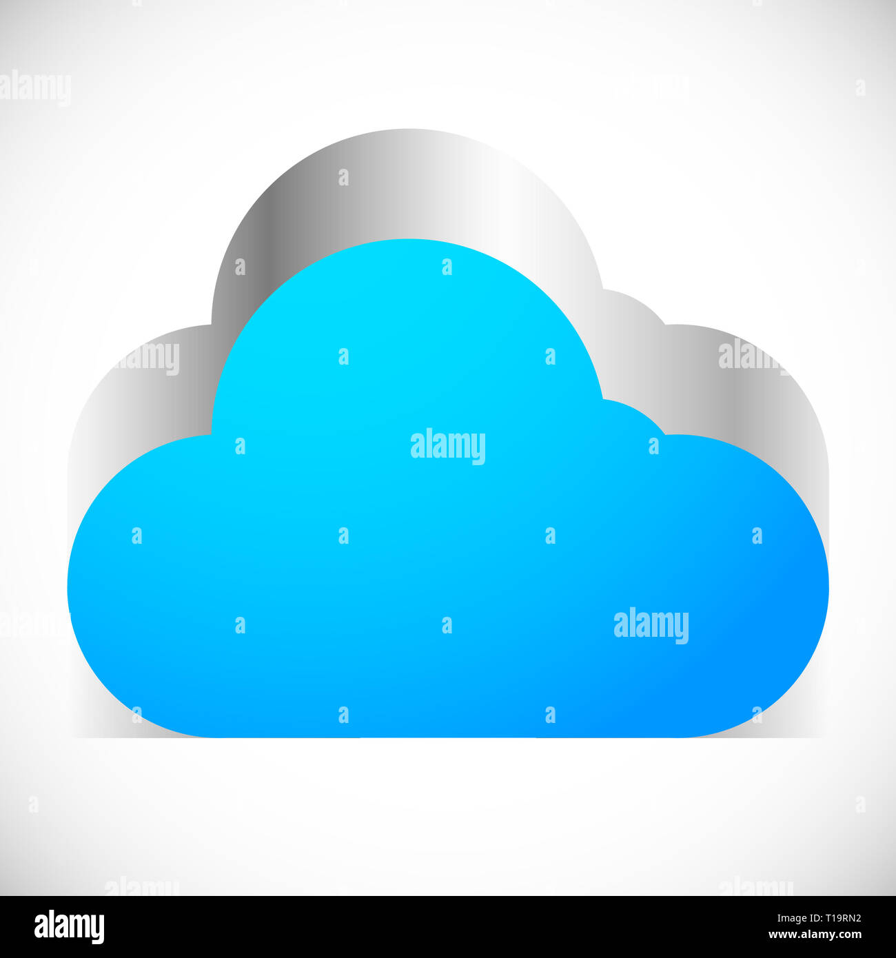 3d Cloud icon with metallic extrusion. Editable vector Stock Photo - Alamy