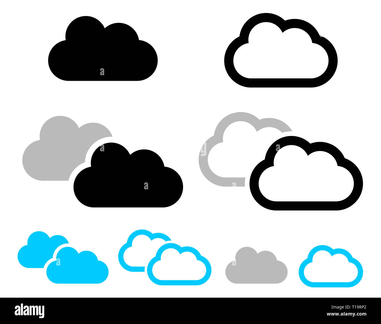 Cloud outline symbols Cut Out Stock Images & Pictures - Alamy