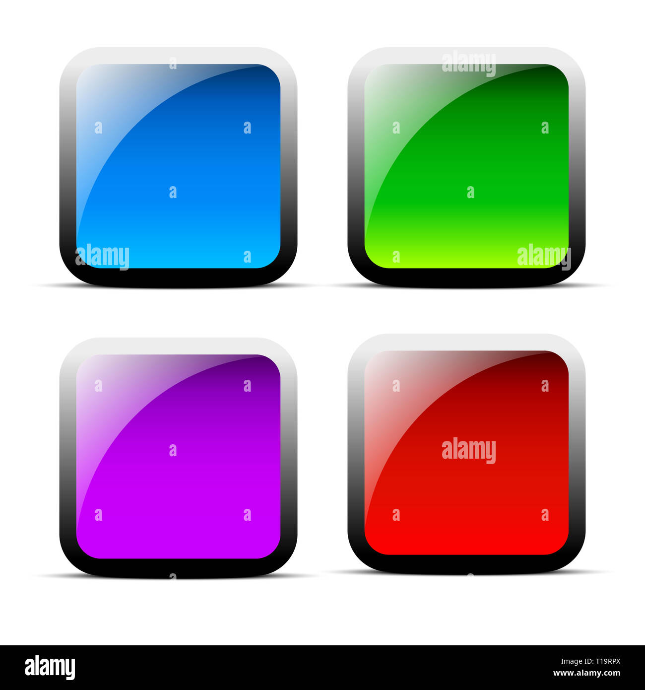 Glossy rectangular banners, design elements with reflection Stock Photo ...