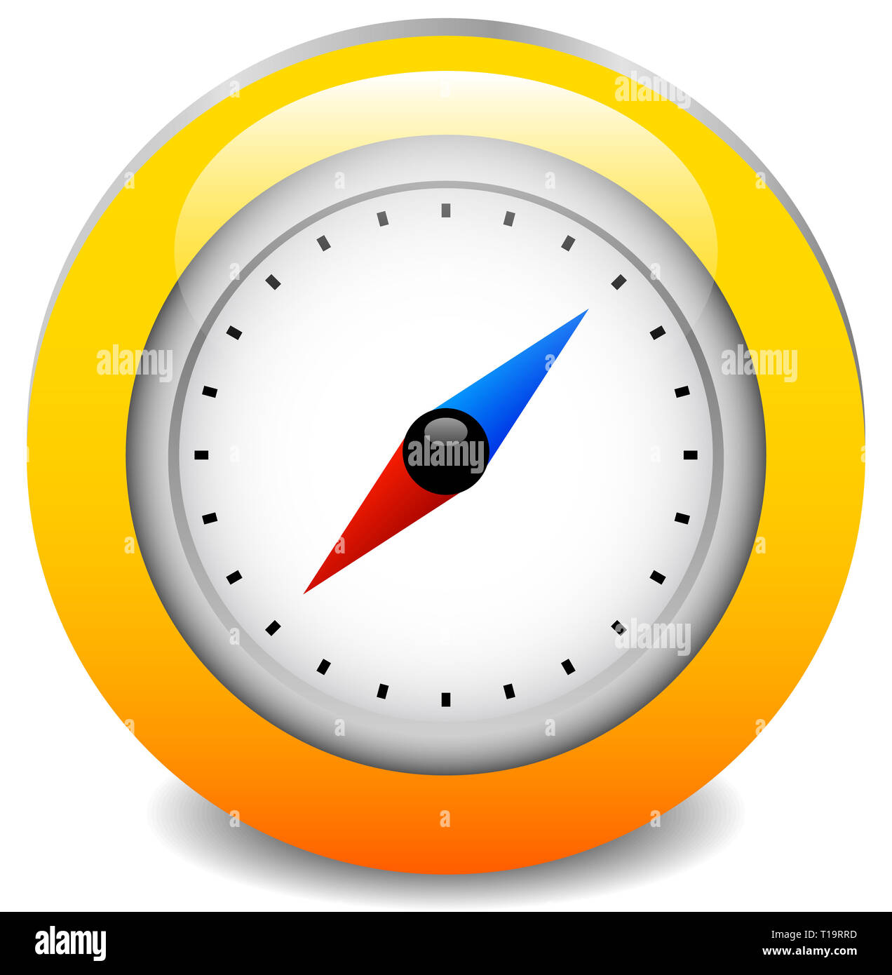 An orange compass icon Stock Photo - Alamy