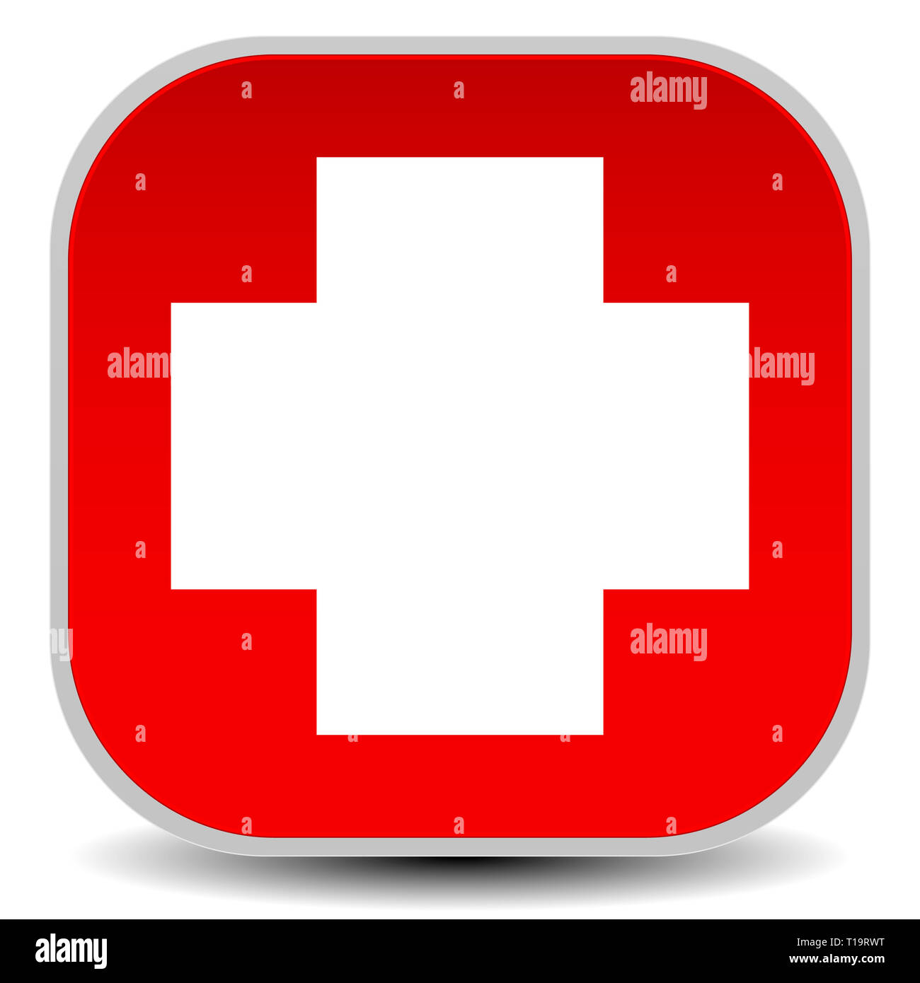 Eps 10 Vector Illustration of White Cross Over Red - For First Aid ...