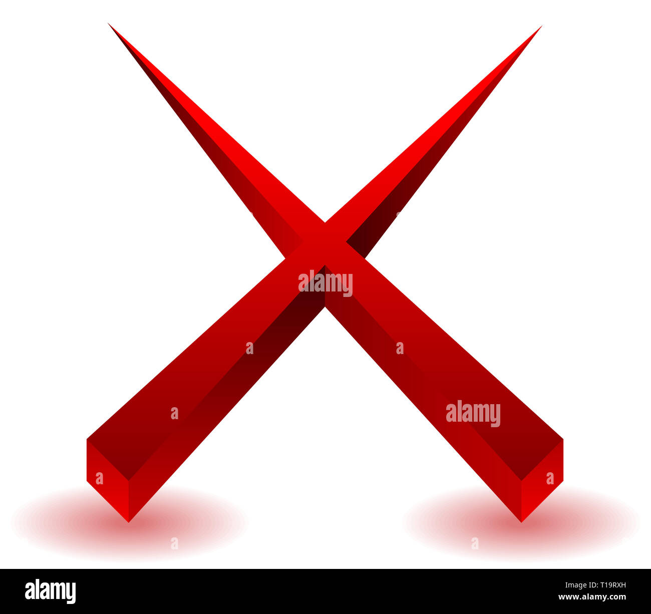 Red "x" shape, "x" letter, cross Stock Photo - Alamy