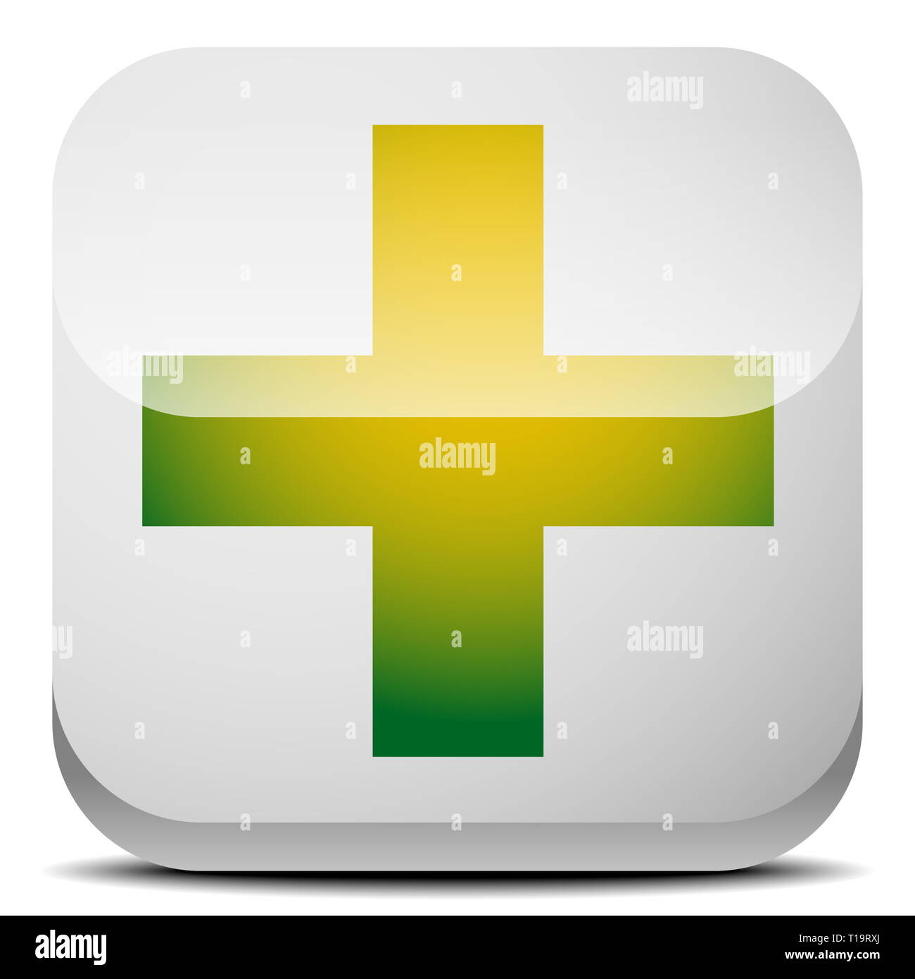 Green cross sign for first aid, healthcare, support concepts Stock ...