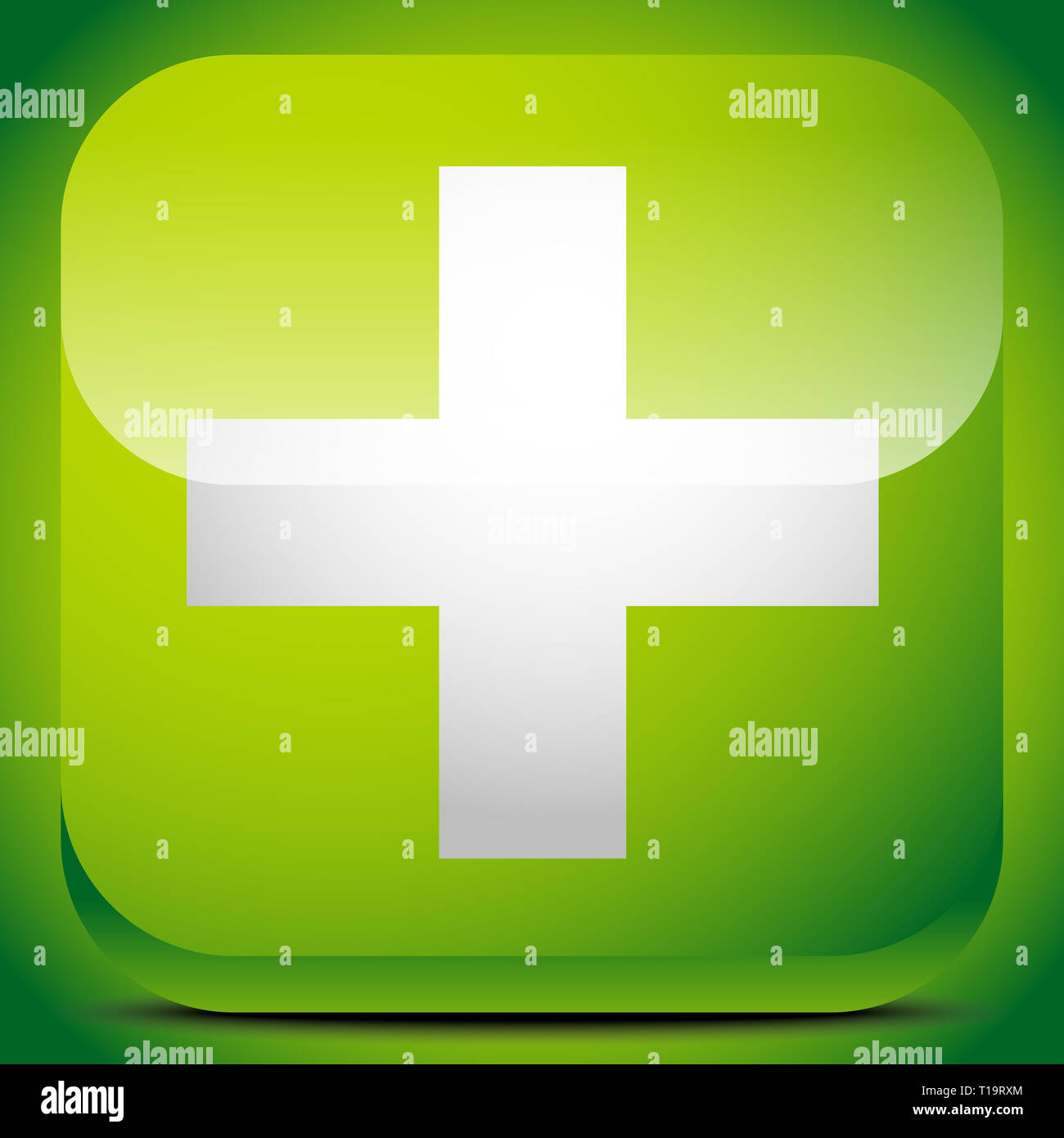 Green cross sign for first aid, healthcare, support concepts Stock ...