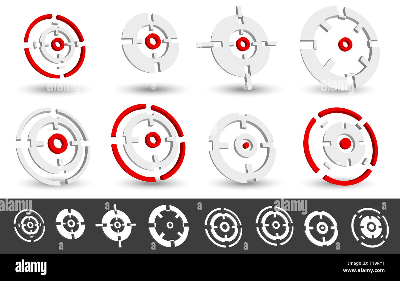 Set of 10 target marks, cross-hairs, reticle shapes Stock Photo - Alamy