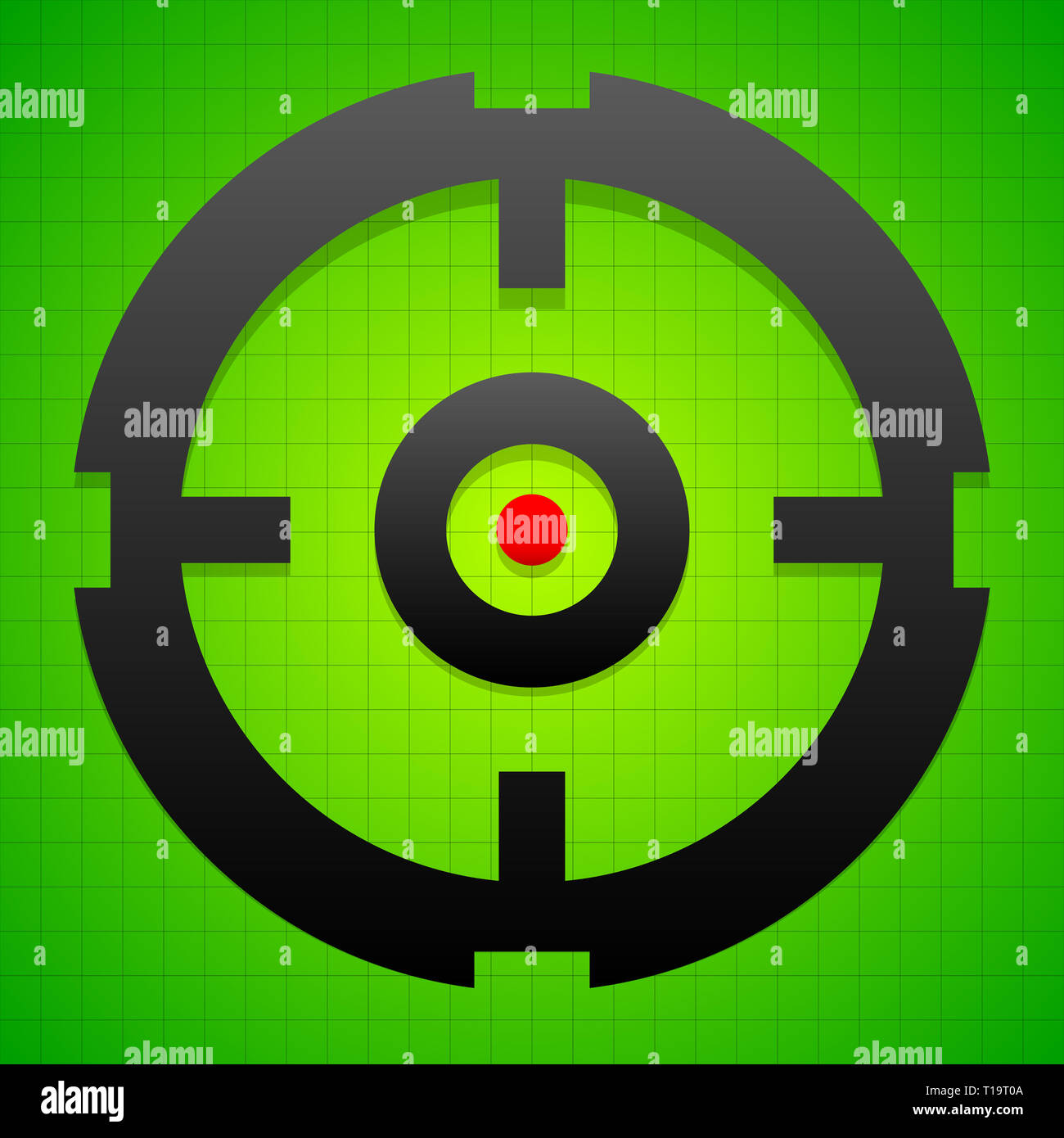 Targetmark, crosshair, reticle on green gridded background Stock Photo ...