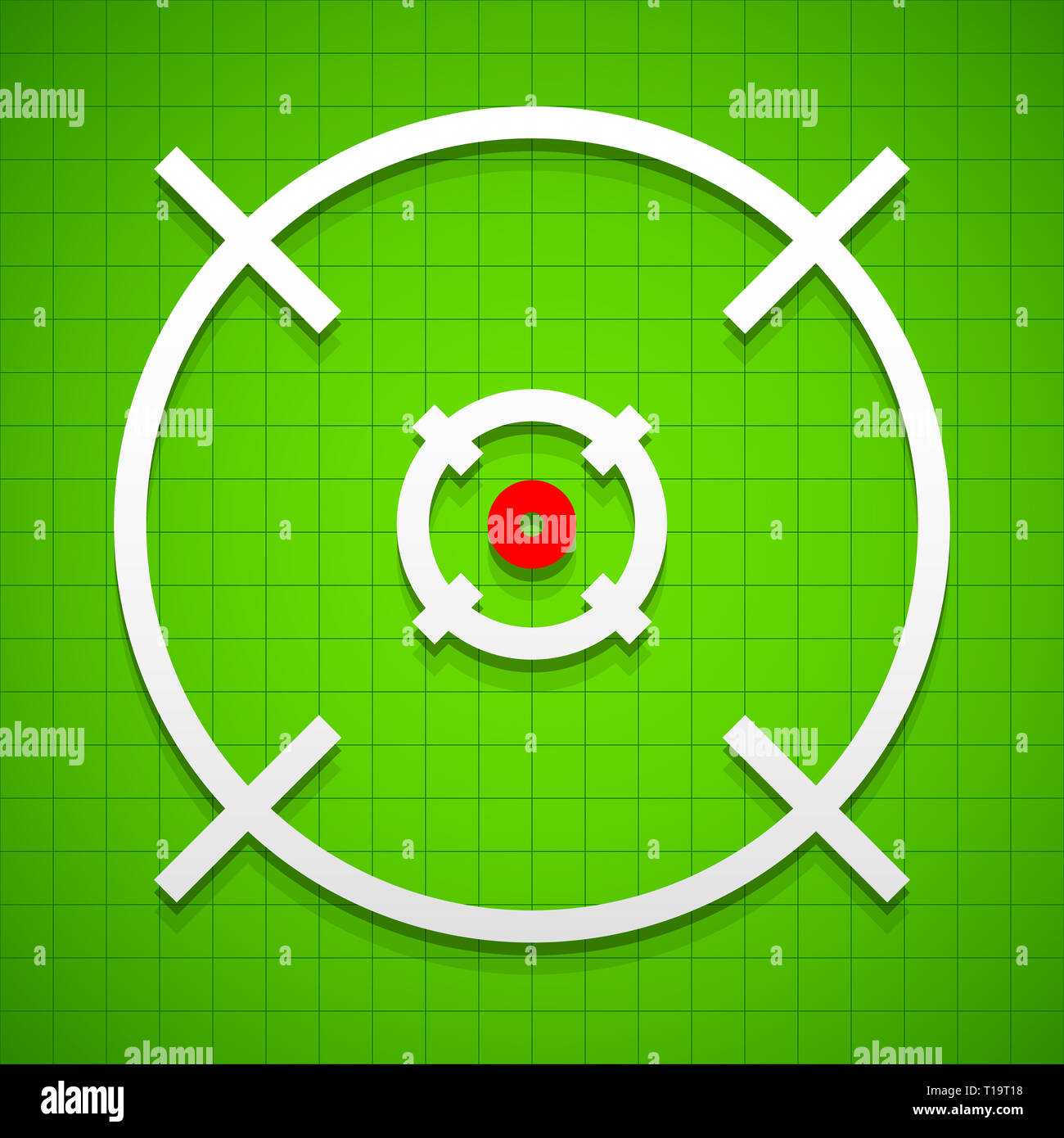 Crosshair, firearm's reticle graphics with red dot, vector. Precision ...