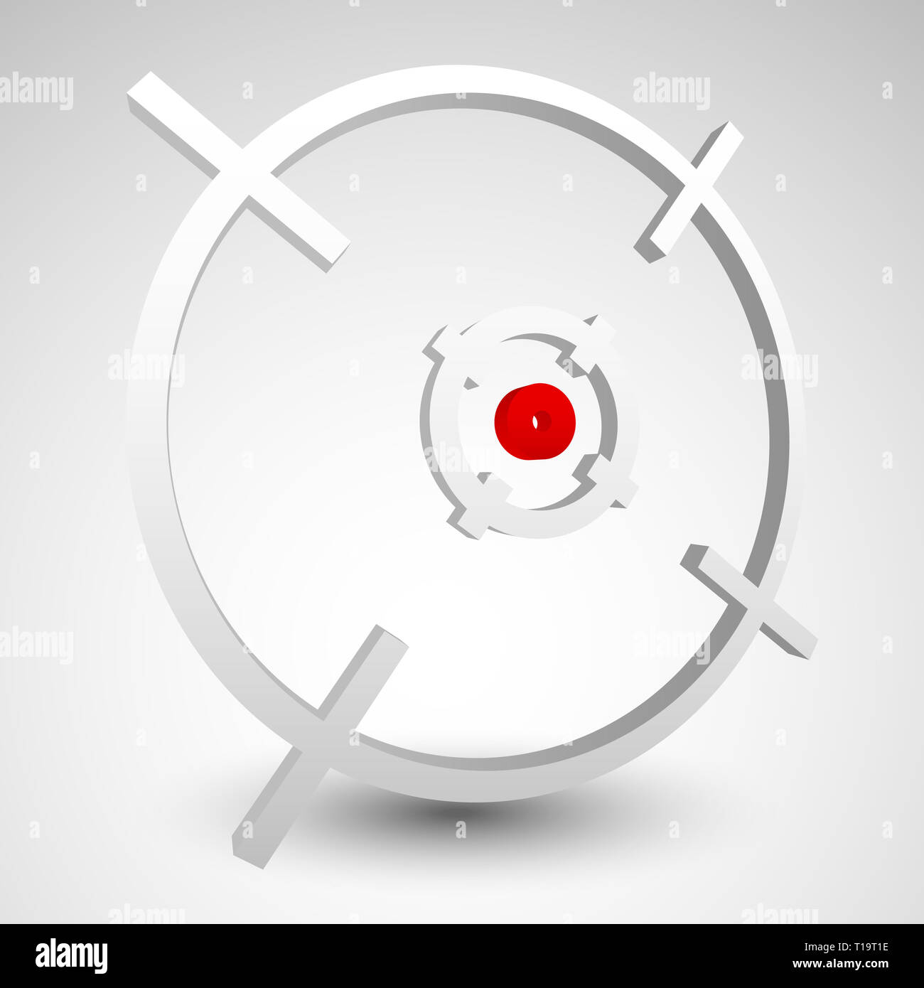 Crosshair, firearm's reticle graphics with red dot, vector. Precision ...