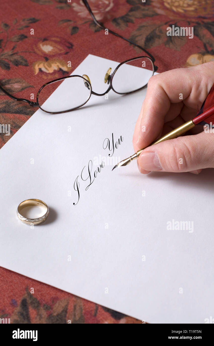 Person Writing a Love Note Stock Photo - Alamy