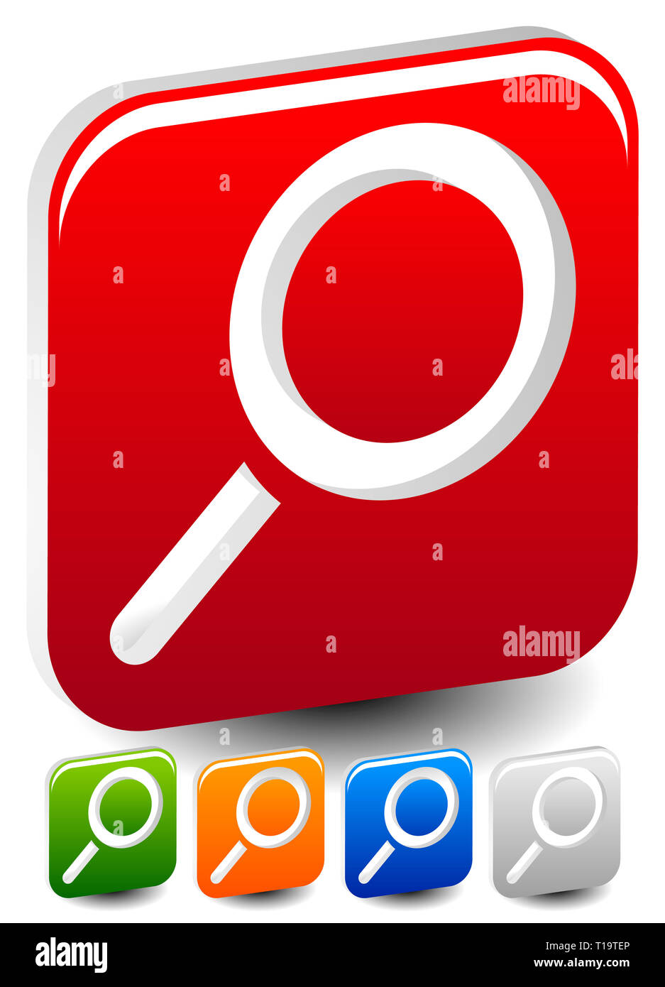 Magnifier icons. Magnifying glass icons. Editable vector Stock Photo ...