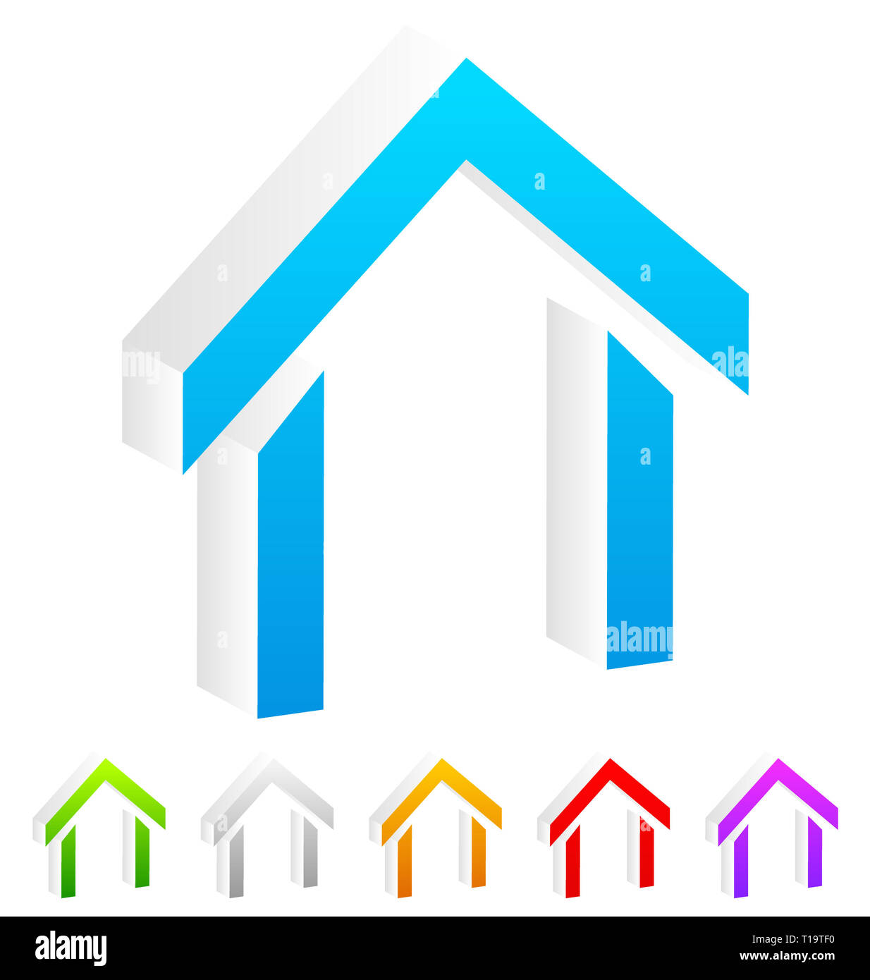 3d House symbols, icons in more colors Stock Photo - Alamy