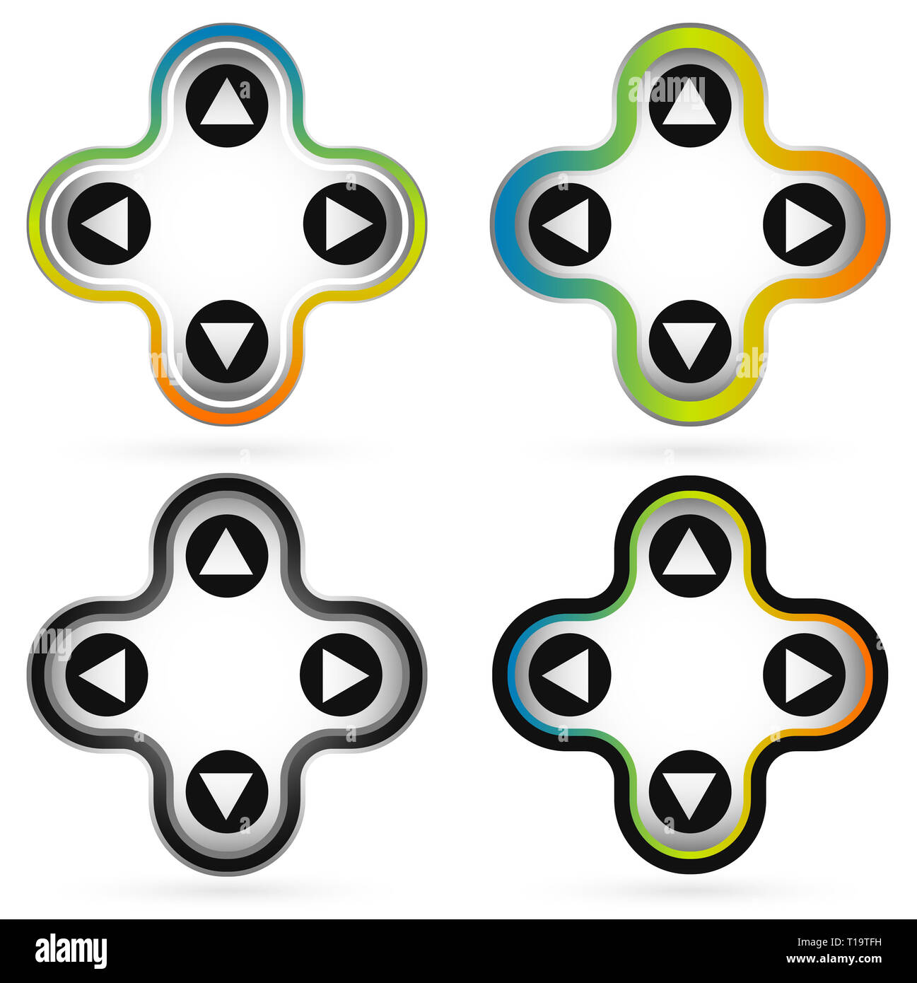 4 way arrows, arrow buttons Stock Photo - Alamy