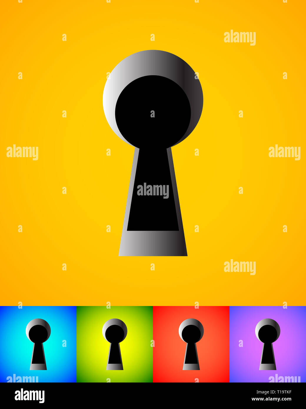 Keyhole graphics for secrecy, privacy concepts. editable vector Stock ...