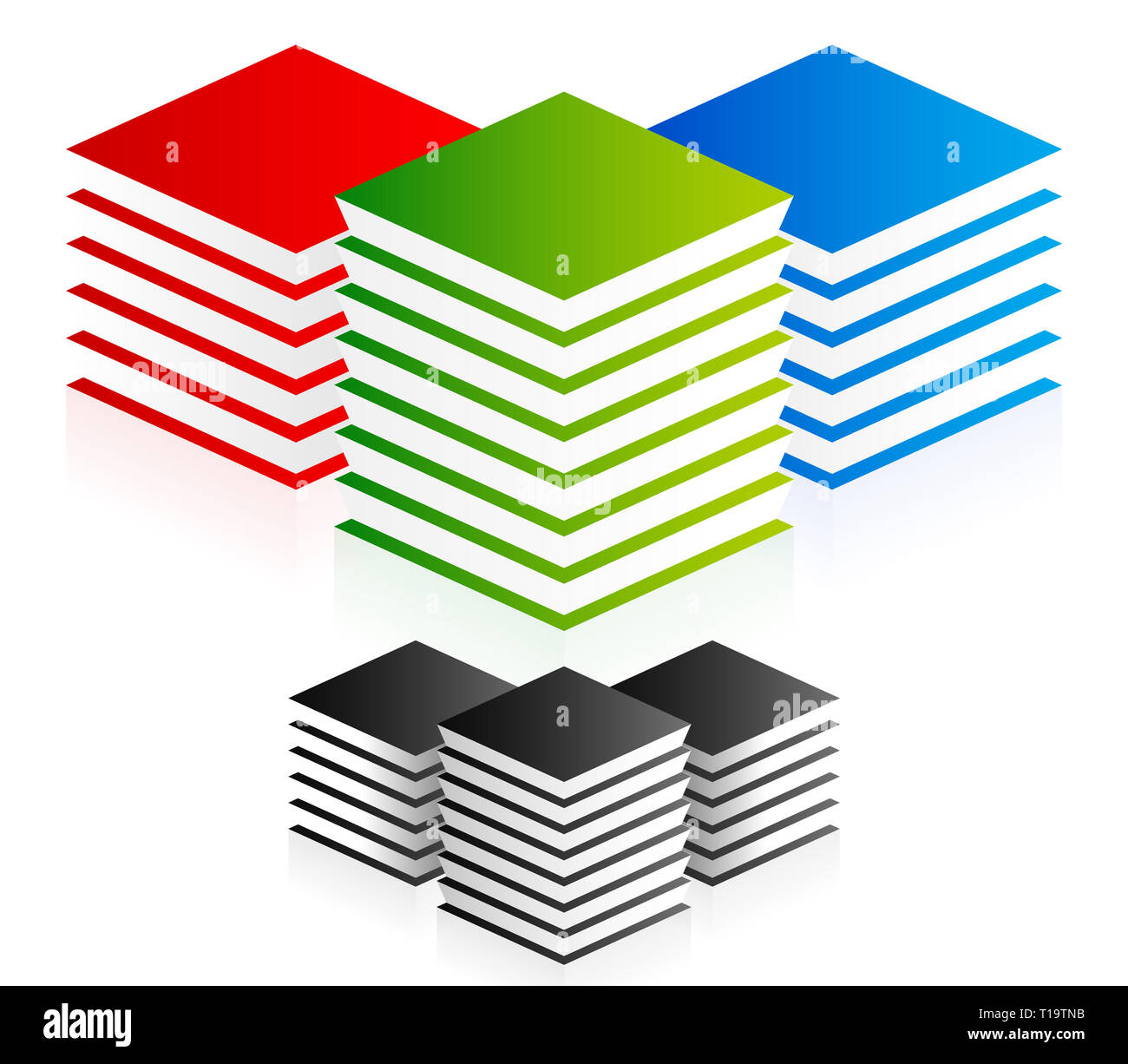 Layers, stacks or tiers graphics Stock Photo - Alamy