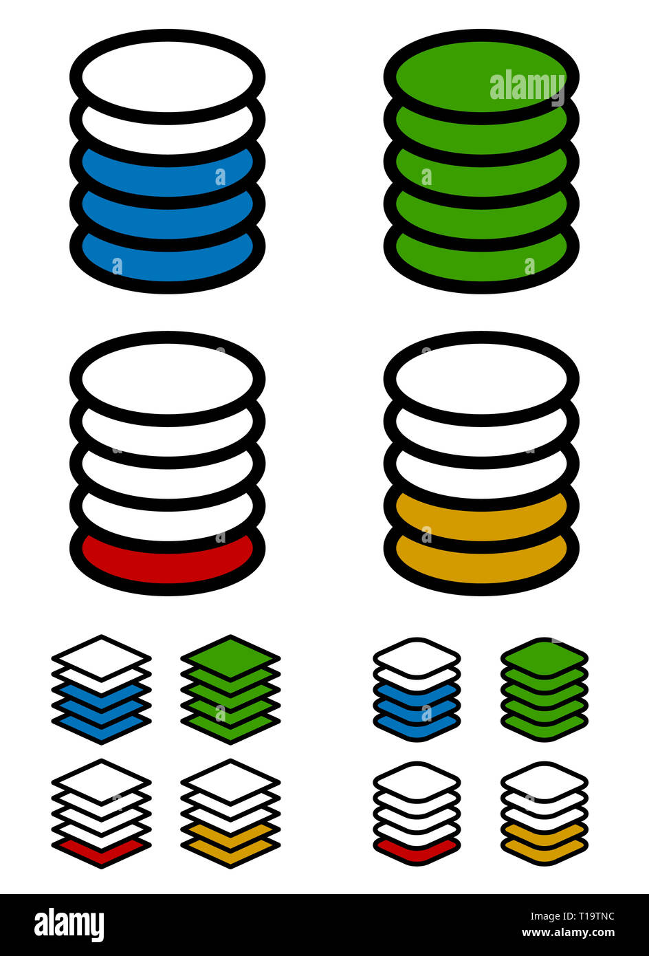 Layers, stack, level elements. Multilevel, tiers concept Stock Photo ...
