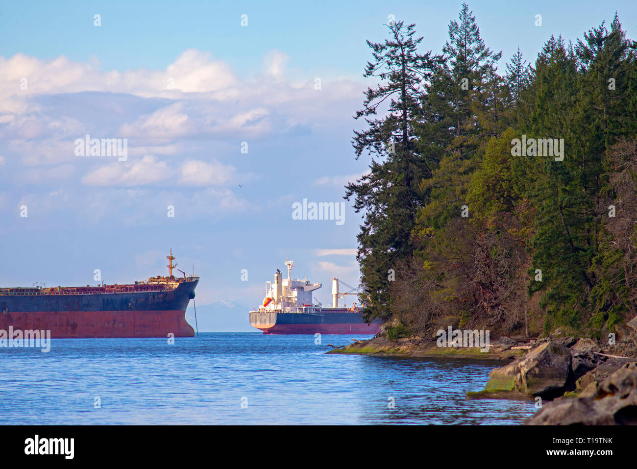 View of the Nanaimo harbour and Georgia Strait from Jack Point park in ...