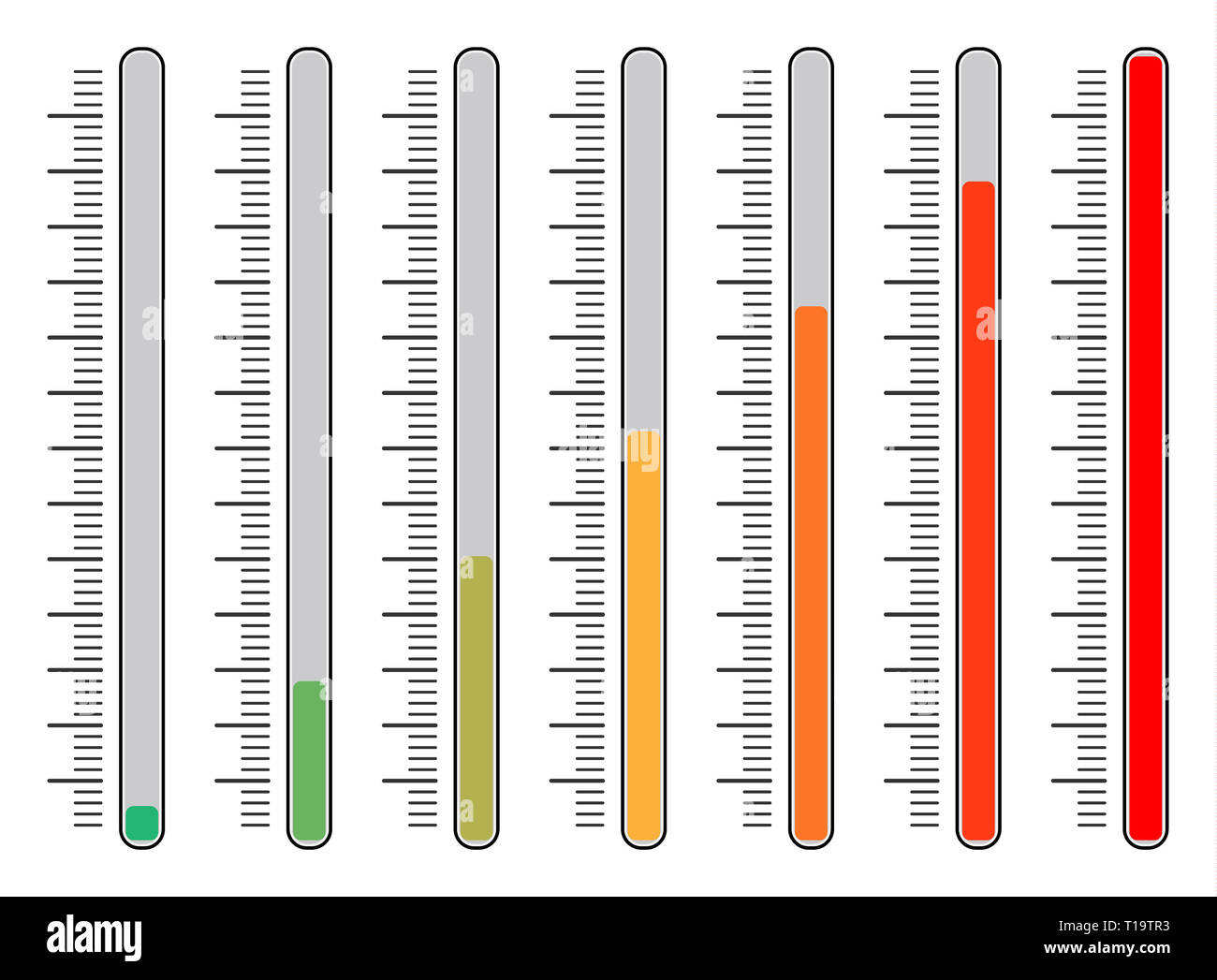Vertical sliders with red knobs. vector Stock Photo - Alamy