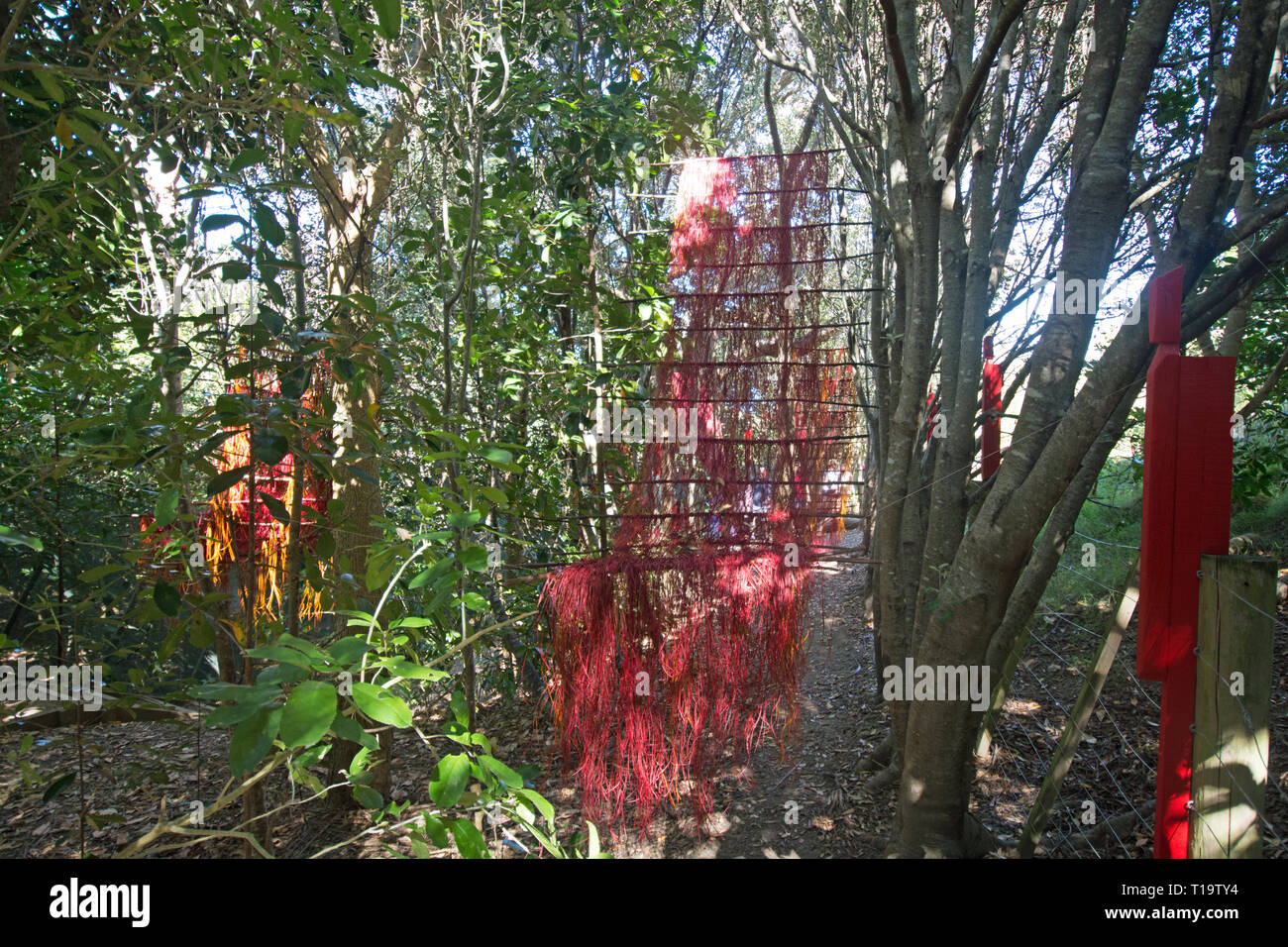 Sculpture on the Gulf Ngahina Hohaia Te Ara Kei Runga Stock Photo - Alamy