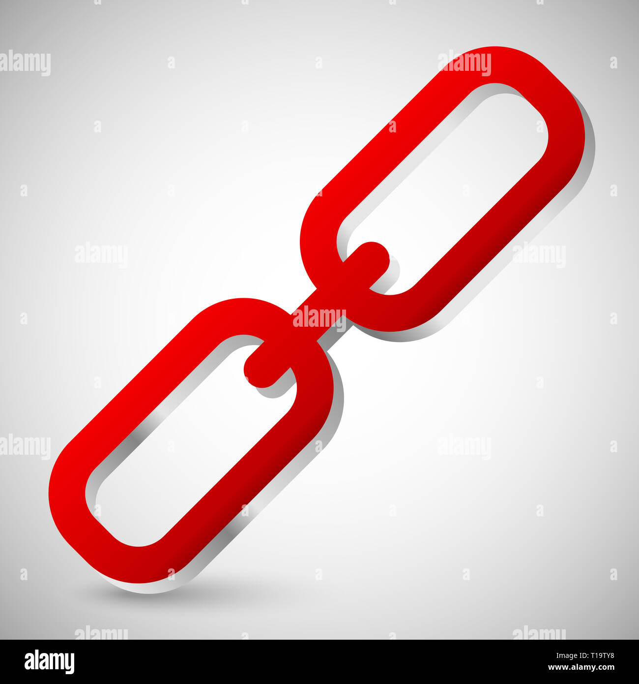 Eps 10 vector illustration of Chain link icon. Single red chain link ...