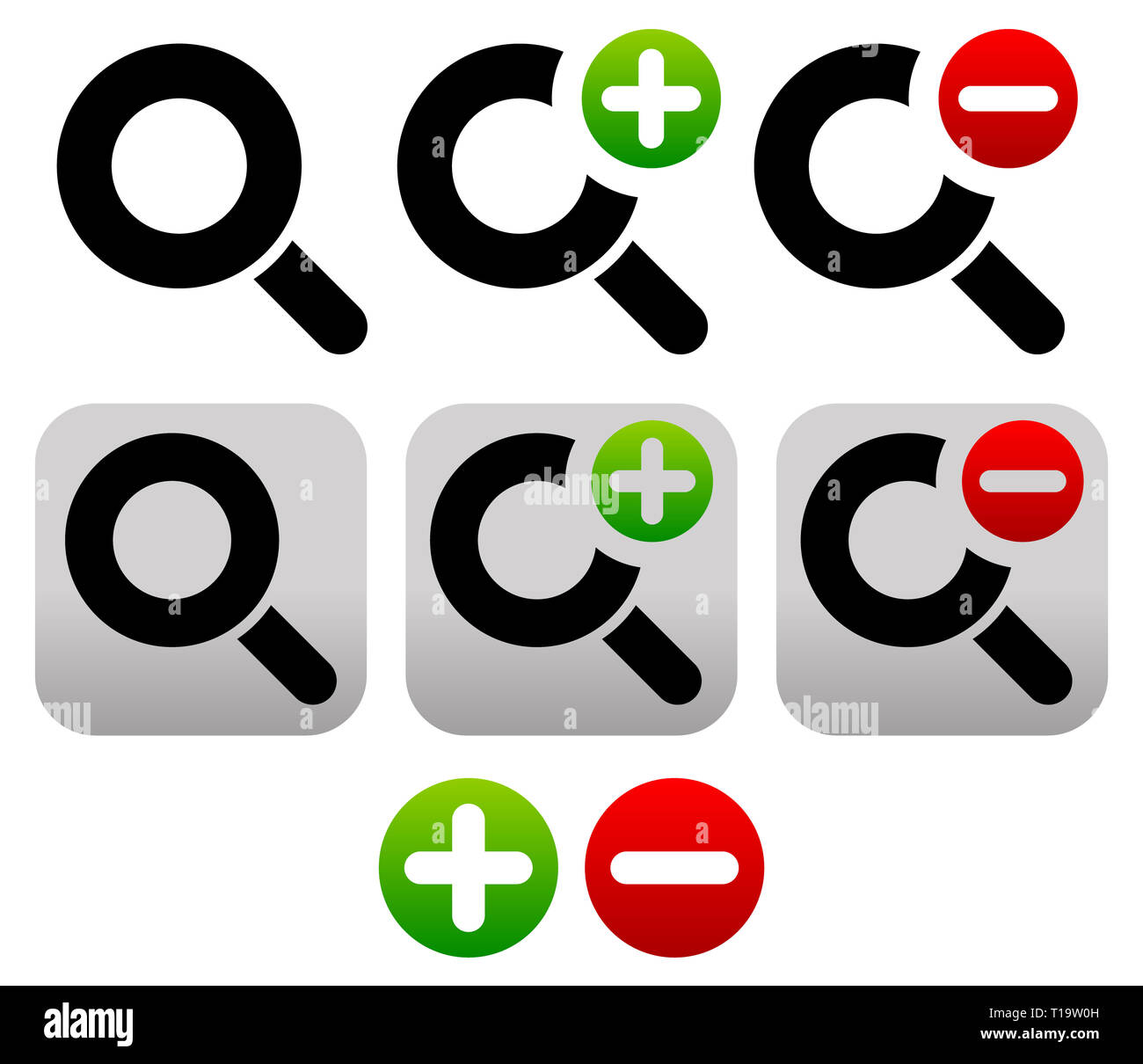 Eps 10 Vector Illustration of Magnifier Symbol / Icon Set. Zoom In ...