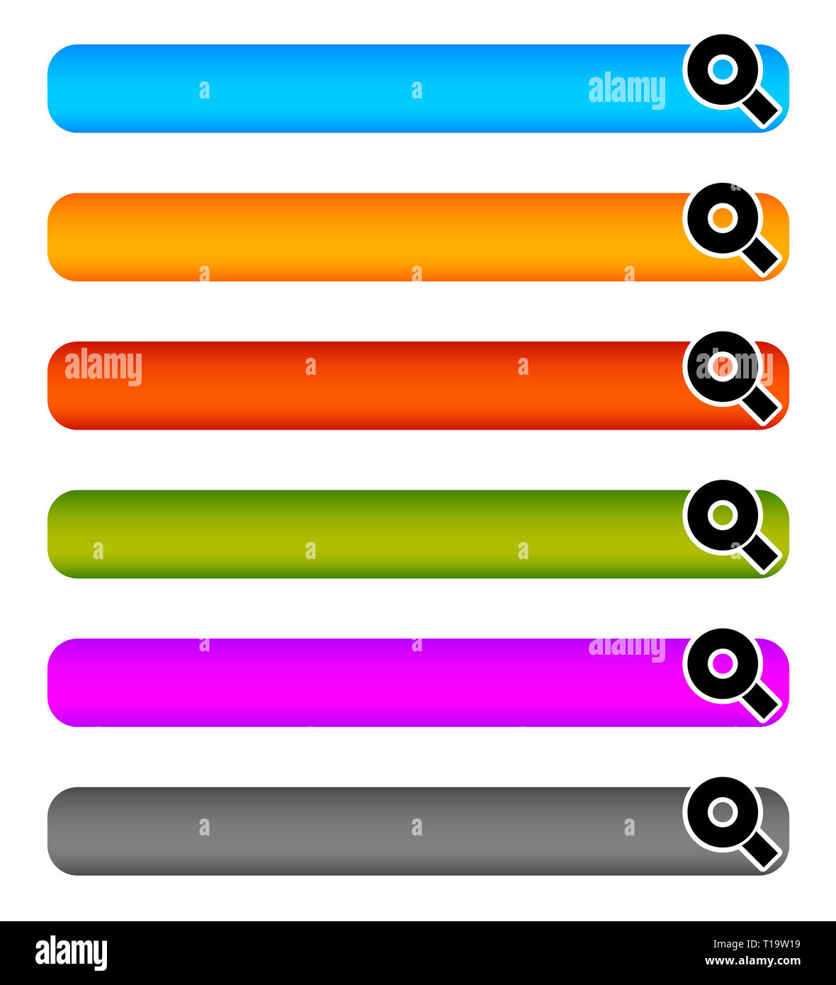 Blank horizontal button templates with magnifier glass symbol. Search ...