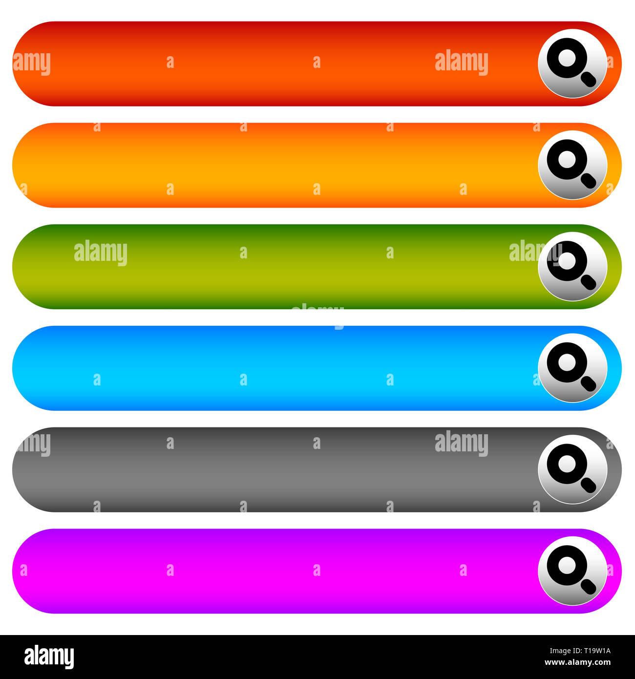 Blank horizontal button templates with magnifier glass symbol. Search ...