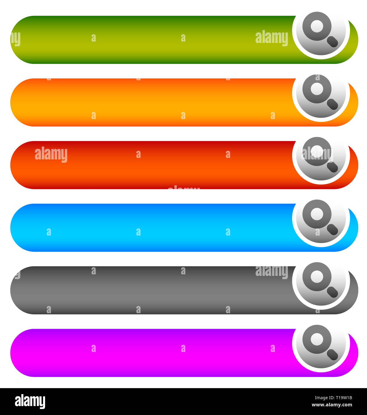 Blank horizontal button templates with magnifier glass symbol. Search ...