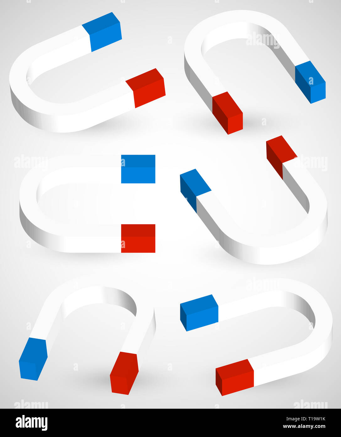 3d magnet shapes. vector Stock Photo - Alamy