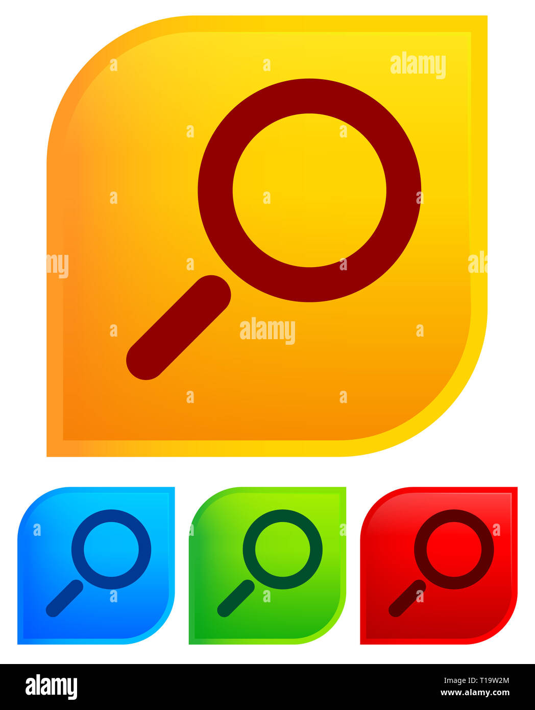 Glossy magnifier in blue Cut Out Stock Images & Pictures - Alamy