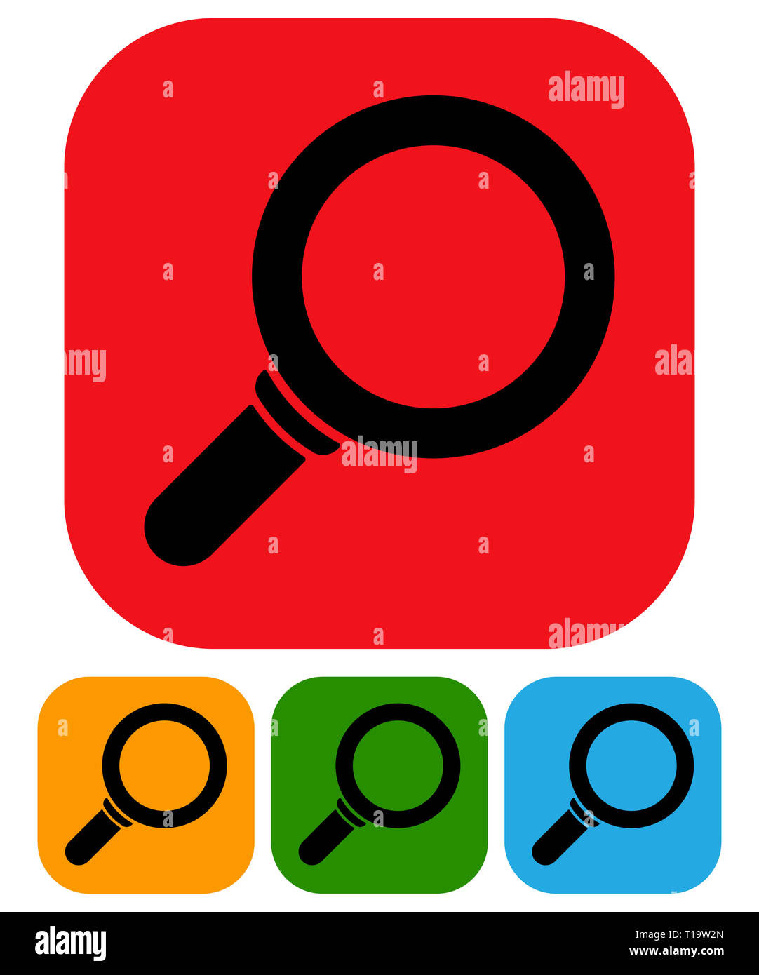 Simple magnifier icons Stock Photo - Alamy