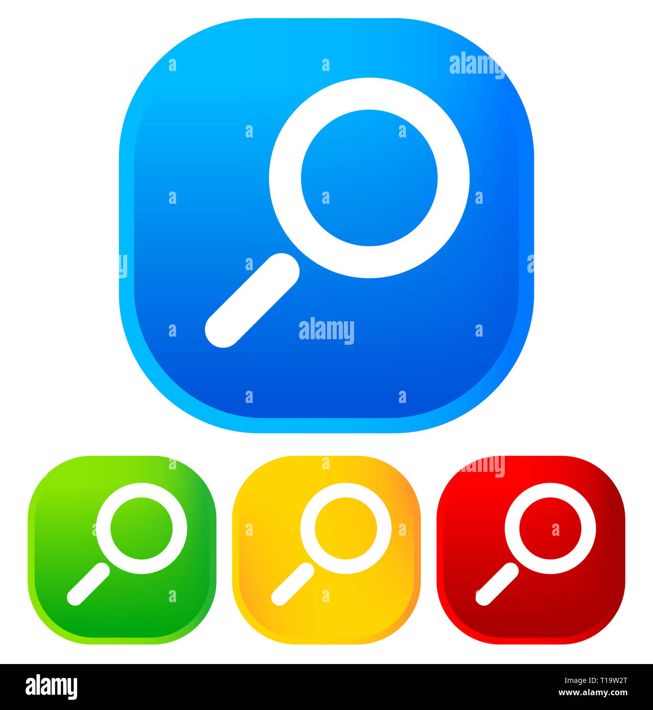Set of magnifier glass icons stock graphic Stock Photo - Alamy