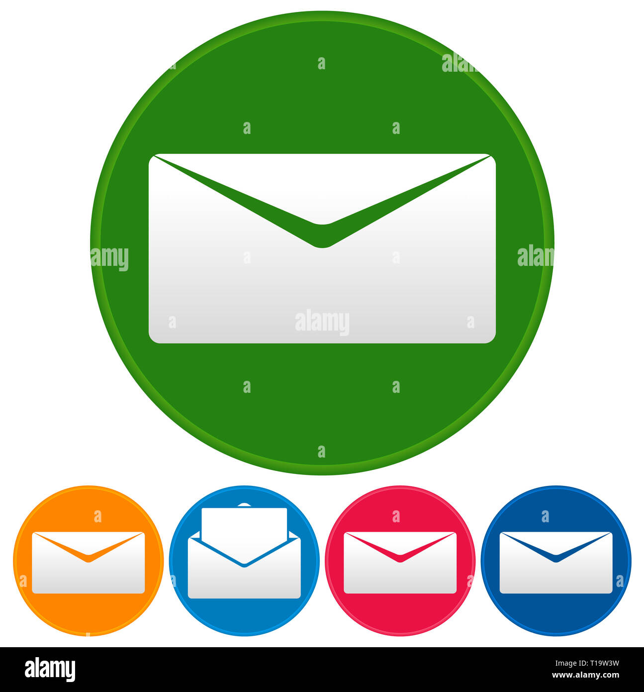 Email or envelope icons. Open, closed mail symbol Stock Photo - Alamy