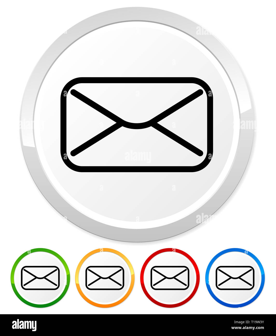 Icons with email, envelope or letter symbol, eps10 Stock Photo - Alamy