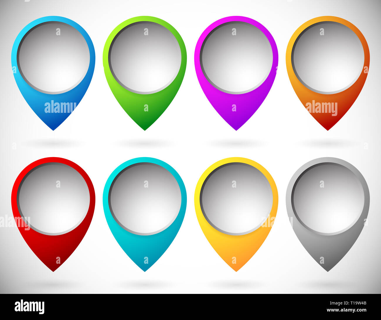 Eps 10 Vector Illustration of Colorful Map pins, Map markers. Abstract ...