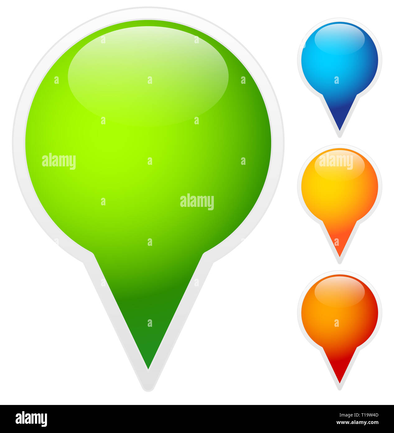 Set of colorful map markers, map pins Stock Photo - Alamy