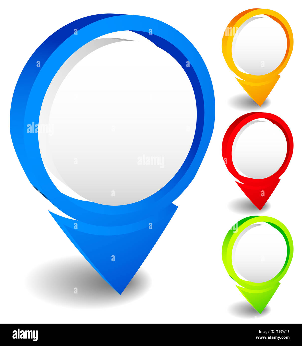 Map markers, map pins vector illustration. Location, locating concept ...