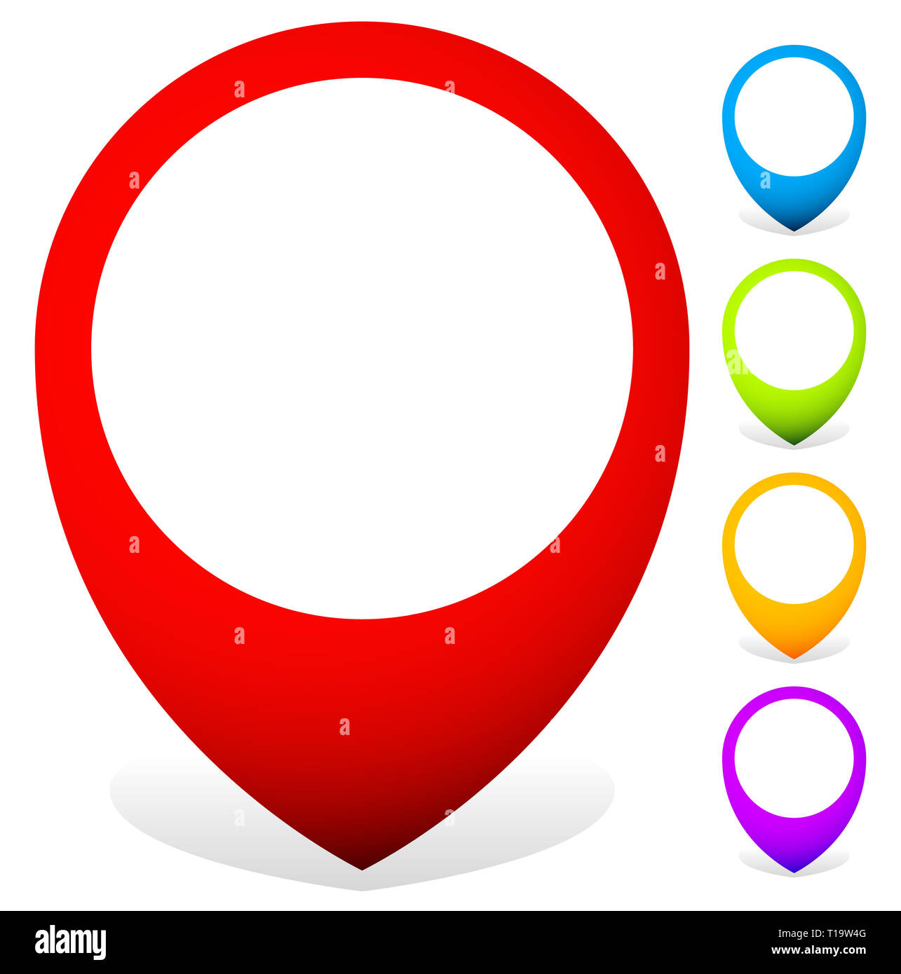 Set of colorful map markers, map pins Stock Photo - Alamy