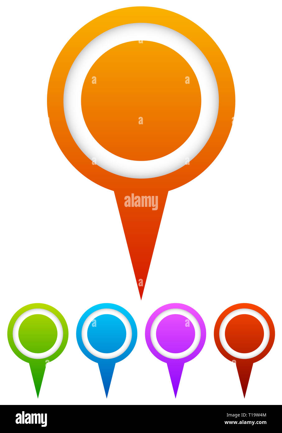 Set of colorful map markers, map pins Stock Photo - Alamy
