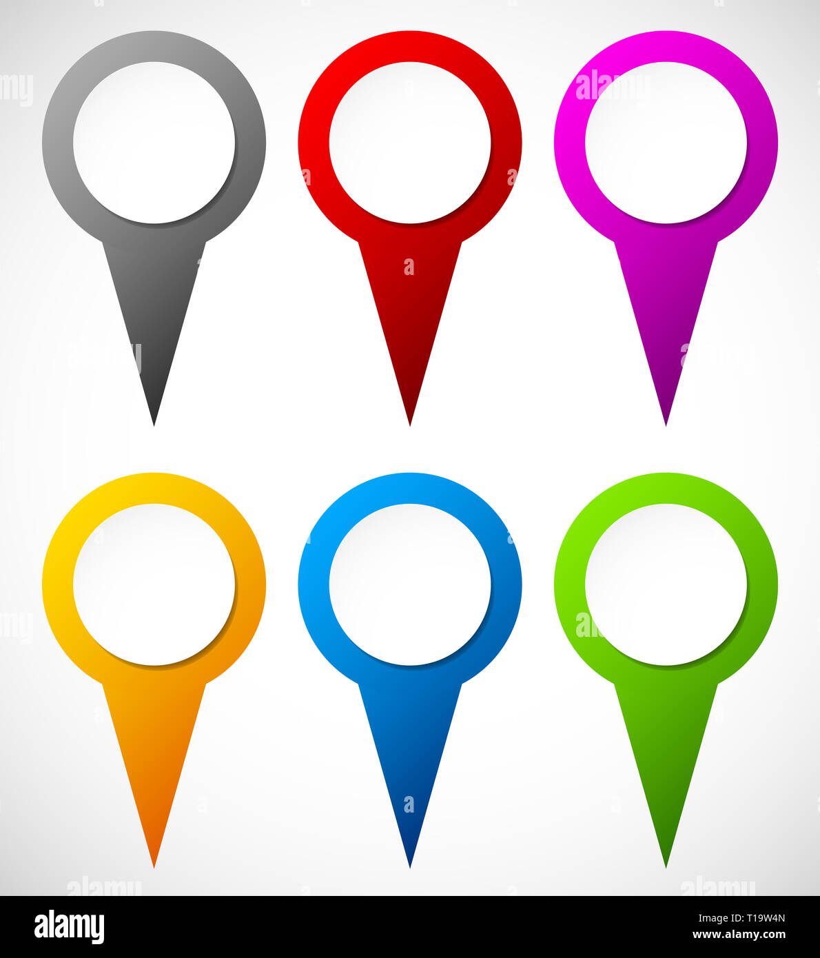 Set of colorful map markers, map pins Stock Photo - Alamy