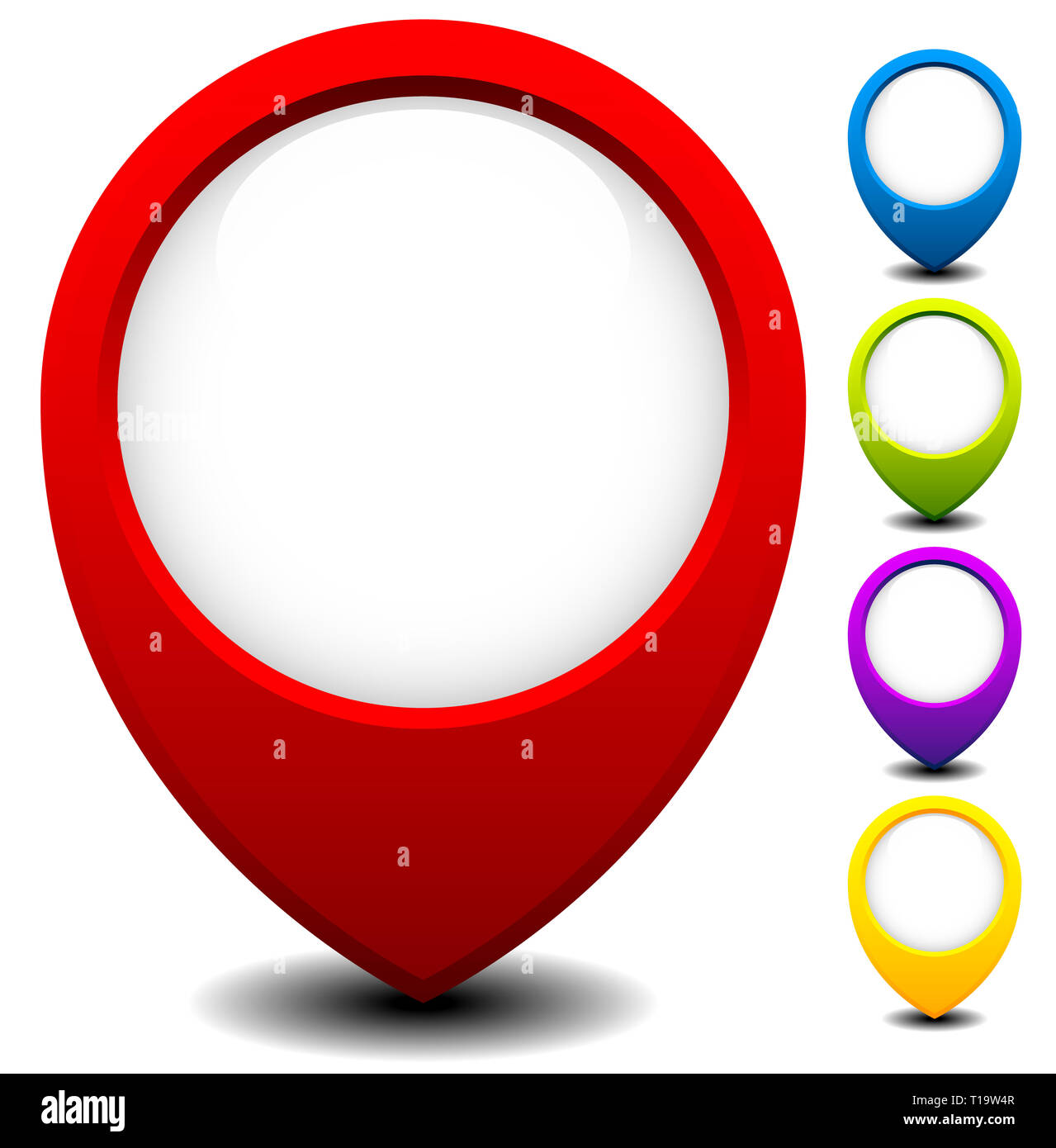 Set of colorful map markers, map pins Stock Photo - Alamy