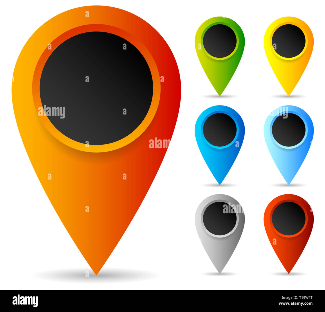 Set of colorful map markers, map pins Stock Photo - Alamy