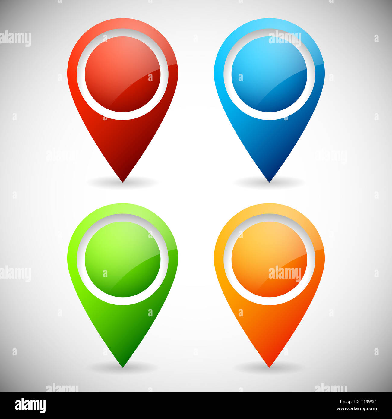 Set of colorful map markers, map pins Stock Photo - Alamy