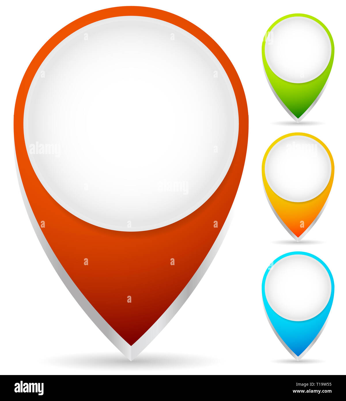 Eps 10 Vector Illustration of Map Markers, Map Pins Stock Photo - Alamy