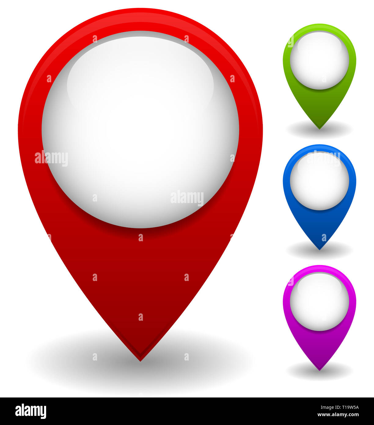 Thumbtack, map pin, location marker set Stock Photo - Alamy